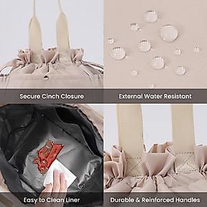 MEXS Lunch Bag for Women Reusable Drawstring Insulated Lunch Box Stain-Resistant Large Cinch Closure Lunch Bags for Work Office