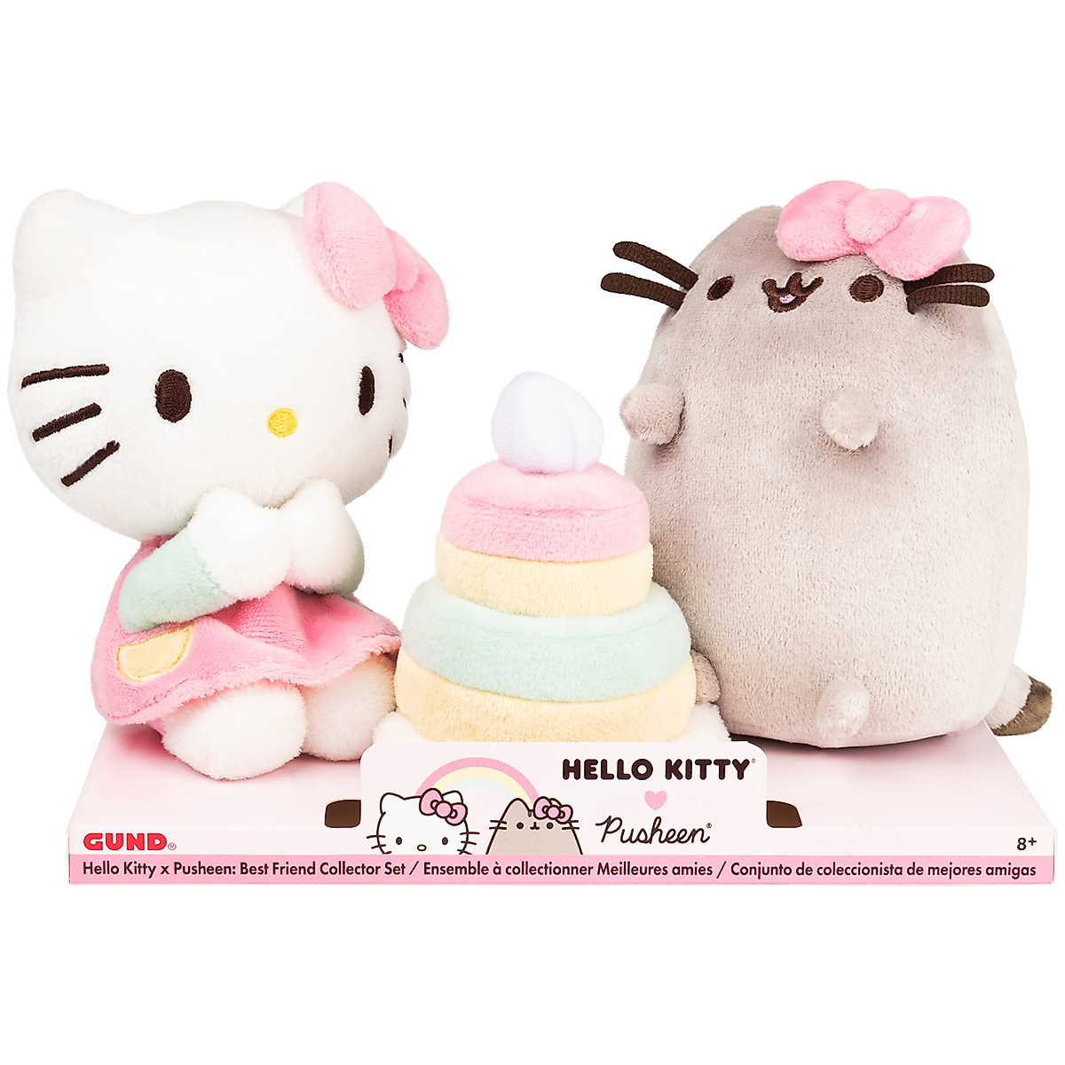 GUND Hello Kitty x Pusheen Best Friend Collector with Cake Set of 3 Plush, 4.5”