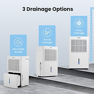 Gree Dehumidifier 50 Pint with Pump for up to 4500 Sq.ft, Energy Star Dehumidifier for Bathroom, Basement, Bedroom. Intelligent Humidity Control, LED Control panel, Quiet Design, Continuous Drainage