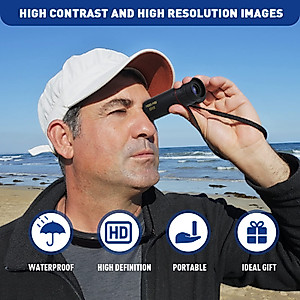 HDAJY Mini Monocular Telescope, Upgrade 30 x 25 HD Monoculars for Adults High Powered, Be Used for Stargazing, Hunting, Black