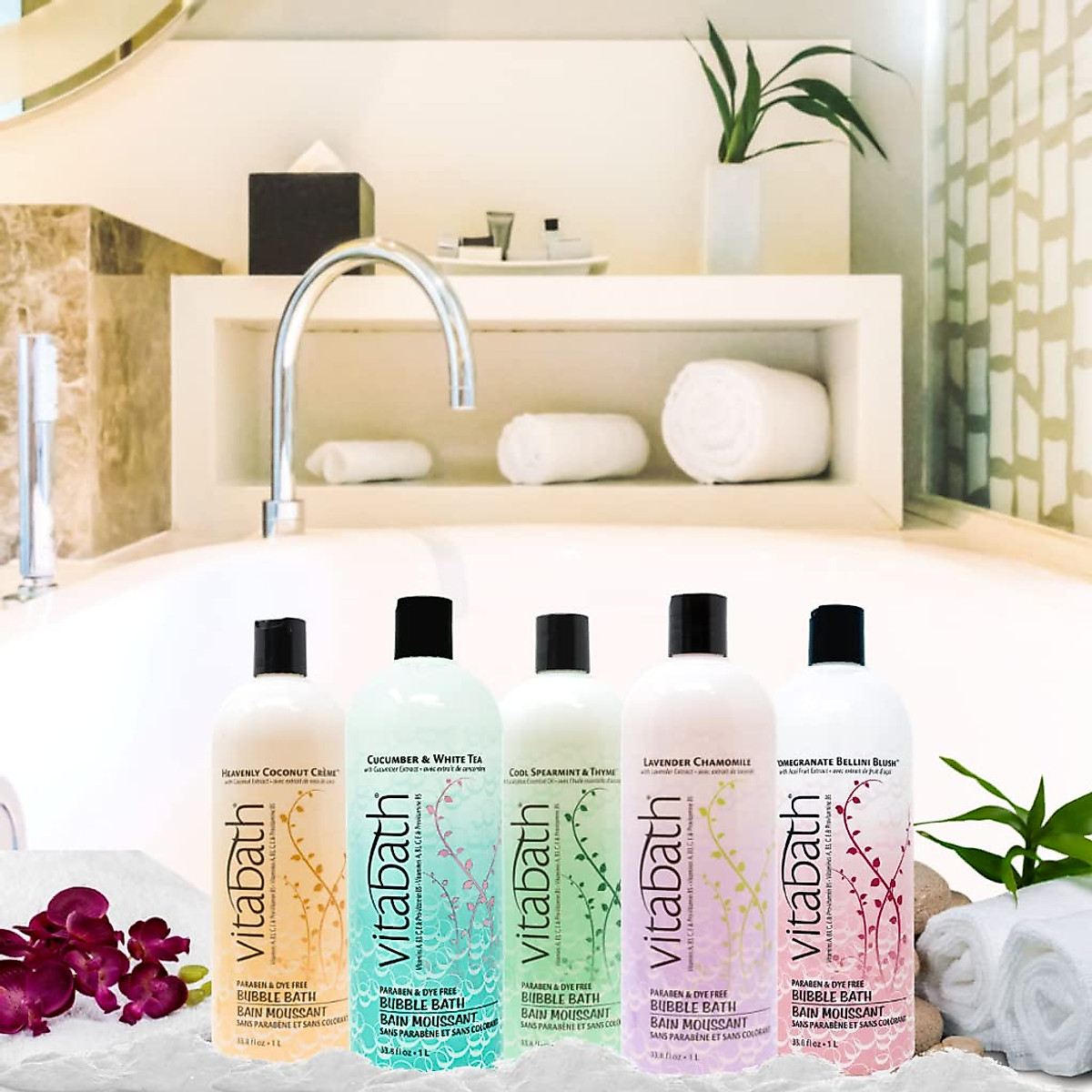 Vitabath Heavenly Coconut Crème Bubble Bath Rich Foaming Bubbly Soak & Relaxing Aromatherapy Moisturizing & Nourishing Indulgent Suds for Women & Men All Skin Types - 33.8 fl oz