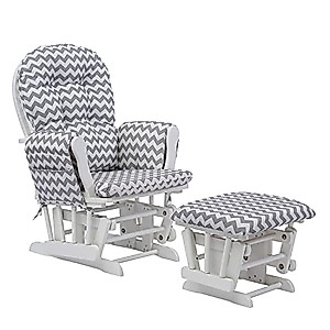 Rejoice Home Atoll Glider Rocking Chair Replacement Cushion Set - Grey Chevron One Size