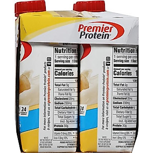 Premier Protein, 30g Shakes Bananas and Cream, 44 Fl Oz, Pack of 4
