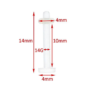 Oasis Plus 10pcs 14G Clear Flexible Bioplast Retainer Lip Studs Monroe Labret Belly Rings Snake Bites Eyes Piercing