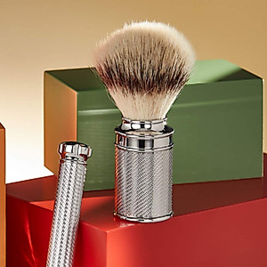 MÜHLE Traditional Silvertip Badger Shaving Brush | Chrome Plated Stainless Steel Handle | Luxury Shave Accessory for Men