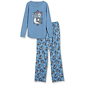 Amazon Essentials Disney | Marvel | Star Wars Women's Flannel Pajama Sleep Sets, Nightmare Santa Jack - Womens, Large