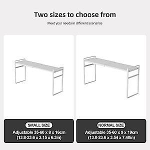 WOCHUANGSI 1pcs Medicine Cabinet Organizer Stretchable Storage Box For Bathroom Stackable Mirror Cabinets Vanity Small Narrow Shelf Slim Trays Holder (White, Normal)
