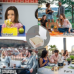 kulusion 4Pcs Sandwich Containers for Lunch Boxes, 20oz Food Storage Box with Lid, BPA Free, Microwave & Dishwasher Safe, Reusable Great for Meal Prep (4 Colors