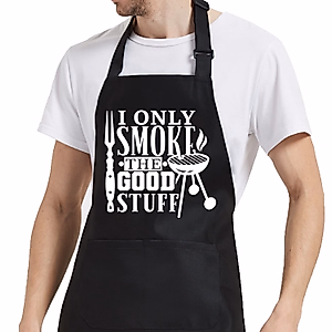 OzosKeiw BBQ Apron for Men, Mens Aprons for Grilling Cooking Grill Chef Kitchen Grilling Gifts for Men Dad Father Friends Thanksgiving Christmas Fathers day …, One Size