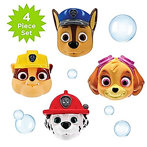 Nickelodeon's PAW Patrol Chase, Marshall, Rubble, and Skye Squirt Toy Set for Childrens' Bath Time Fun, Multicolor, 4 Piece