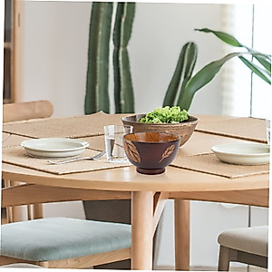 ABOOFAN 3 pcs leaves wooden bowl vegetable container pasta container rice bowls japanese Wooden Eating Bowl sushi rice bowl Wooden Salad Jujube wood Kitchen Wood Bowl Solid Wood Bowl salt