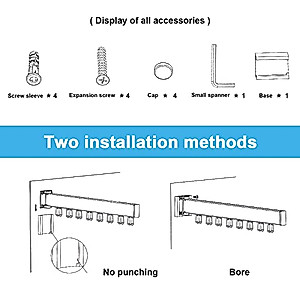 WTASUP Clothing Drying Rack, Retractable Laundry Space Saver Wall Mounted, Collapsible(Tri-Fold) Rack Clothing (White)