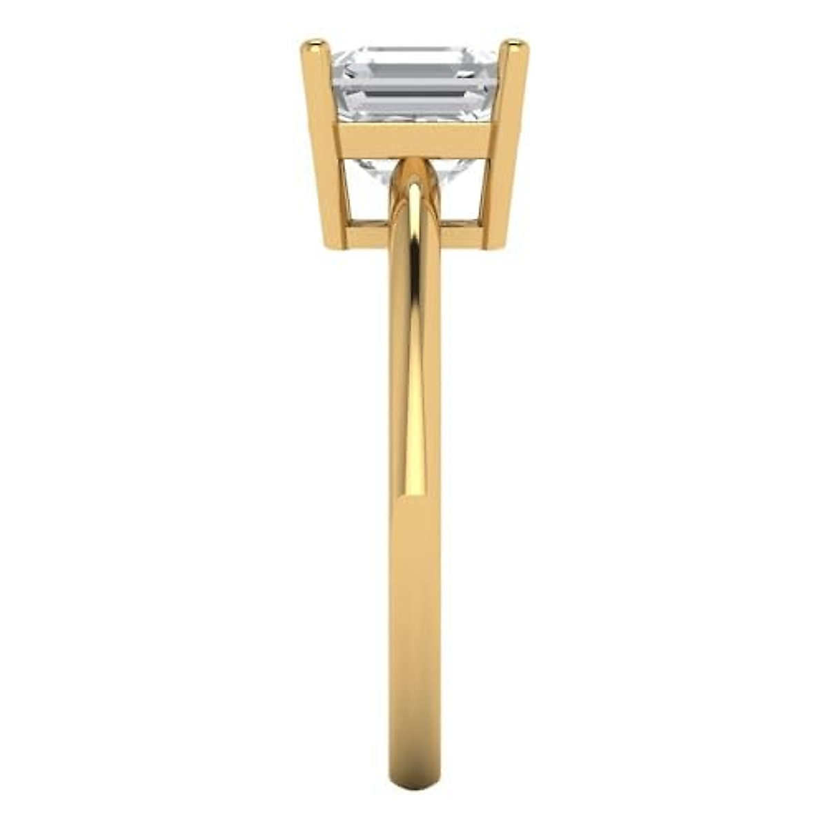 Clara Pucci 2.0 ct Asscher Cut Solitaire Moissanite Engagement Wedding Bridal Promise Anniversary Ring 18K Yellow Gold Size 8