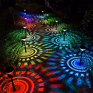 Solar Pathway Lights - NiHome Color Changing LED Solar Outdoor Lights Waterproof Super Bright Garden Lights Solar Powered - Landscape Lighting for Garden Patio Yard Decor - 6 Pack