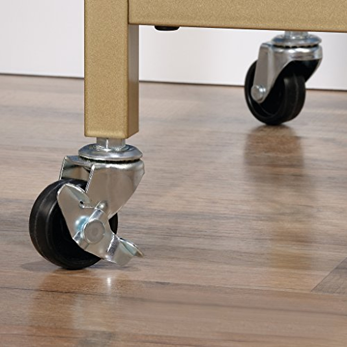 Sauder International Lux Bar Cart, Satin Gold Finish