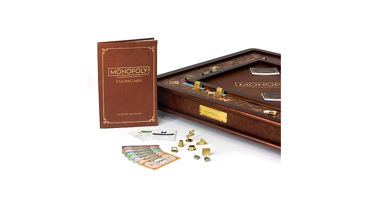 Monopoly Luxury Edition: Premium Burl Wood Cabinet Game