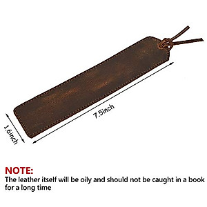 Leather Bookmark, Classic Stitched Bookmark, Leather Page Markers for Men Women Kids Halloween Christmas Bookworms Writers Relatives and Friends (2 Pieces)