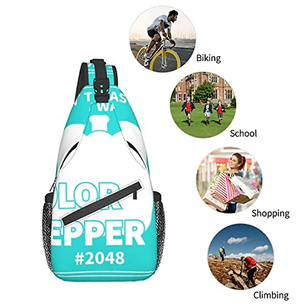 Custom Sling Bag Personalized Picture/Text Crossbody Sling Backpack, Shoulder Bag for Men Women Boy (Front+Side+Strap Design)