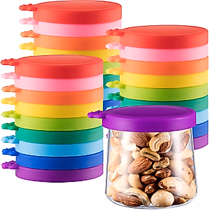 Irenare Yogurt Jar Lids Silicone Container Lids Sealed Against Leaks Reusable Replacement Jar Lids Compatible with Oui Yogurt Jar, 9 Colors (27)