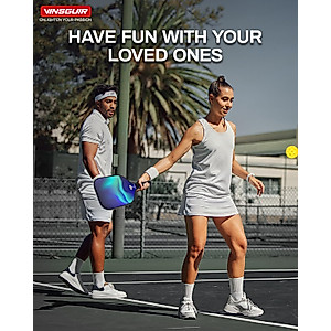 VINSGUIR Pickleball Paddles Set of 4, USAPA Approved Fiberglass Pickleball Set with 4 Pickle Balls, Lightweight Carrying Bag, Pickleball Gifts for Beginners & Pros (4 Rackets)