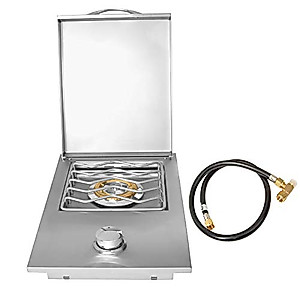 Stanbroil Outdoor Grill Drop-in Gas Single Side Grill Burner, Built-In Side Grill Burner for Natural Gas - Stainless Steel