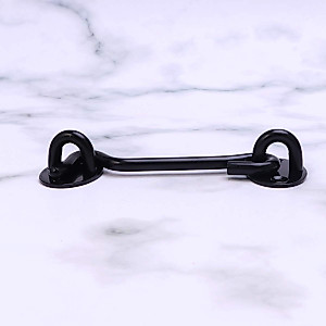 LEVINE 2PCS 4 Inch Latch Black Heavy Duty Solid Stainless Steel Gate Latch for Wooden Fences or Metal Gates,Safety Sliding Barn Door,Shed(4 Inch,Black)