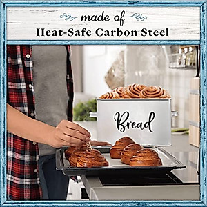 Home Acre Designs Bread Box - Large Farmhouse Decor Style Pantry Organization and Storage Container for Countertop - Rustic Kitchen Decor