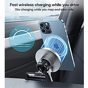 HolderProf Tesla Model 3 Model Y Phone Holder, Perfectly Compatible with Tesla MagSafe Wireless Charger Phone Mount, Magnetic Wireless Charging Car Mount Compatible with iPhone 12/13/14 Series