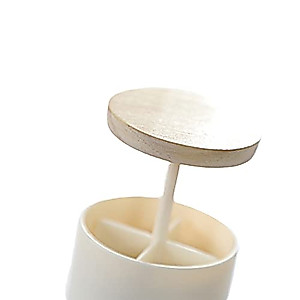 Pop-Up Qtip Holder Restroom Organizer - Q Tip Storage Organizer, Cotton Swab Holder, Q-tip Dispenser - Bathroom Accessories Set for Swabs, Floss