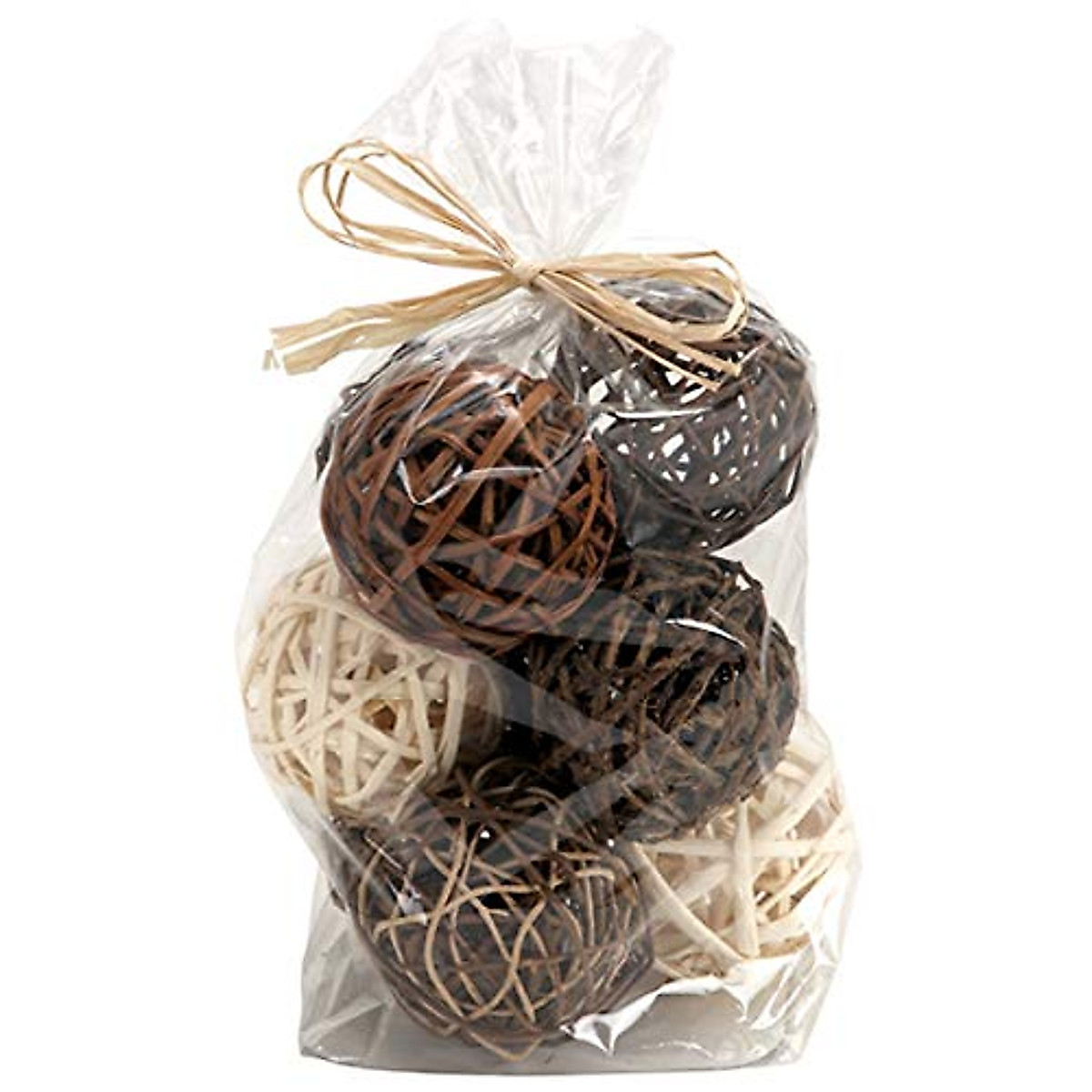 Bag of Brown Natural Wicker 4" dia Twig Orbs Balls - Bag of 9