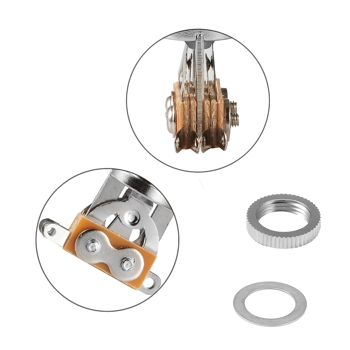 TintJungle 3 Way Short Straight Guitar Toggle Switch Pickup Selector with Tip Knob Caps Compatible with Gibson Toggle Les Paul Electric Guitars(Chrome Tip)