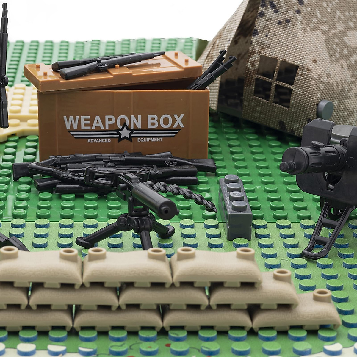 VICVIK Weapons Pack Military Weapons Accessories WWII Soldier Model Toys Military Equipment Battle Blocks Bricks Children's Toys, Compatible with Mini Figure Brick Toy for Boys Age 3＋