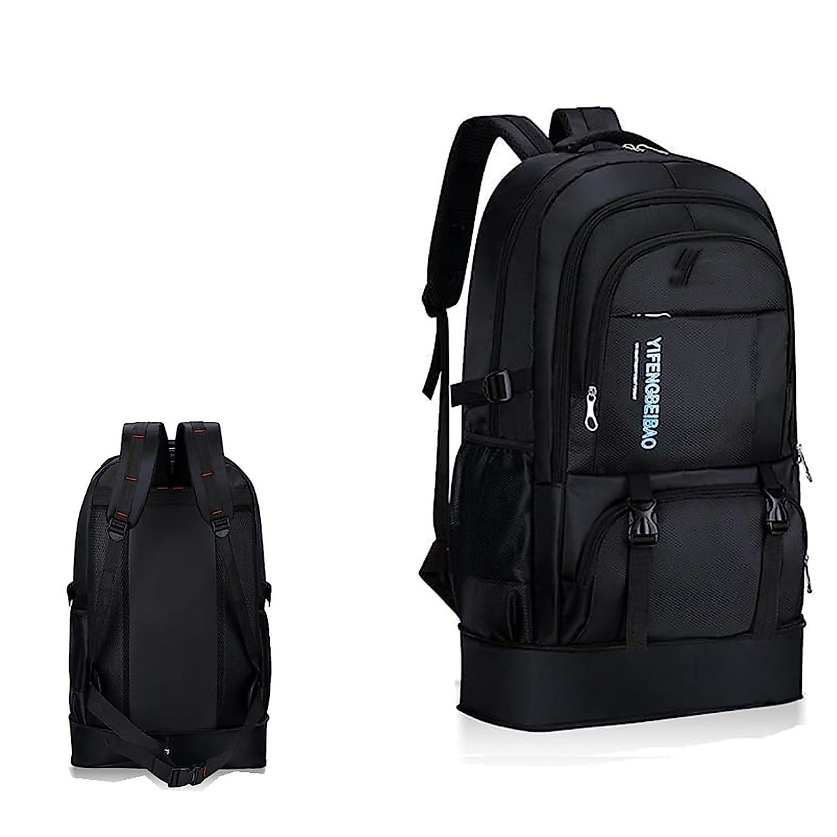 Expandable Large-capacity Oxford Backpack, Multi Compartments Lightweight Backpack for Travel, Laptop Backpack (Black)