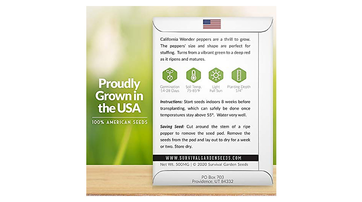 Grow California Wonder Bell Peppers - Non-GMO Heirloom Seeds