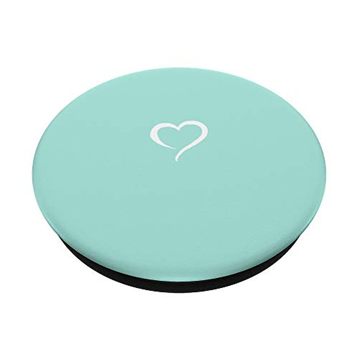 Aqua Teal Blue Hand Drawn Heart Minimalist Love PopSockets Swappable PopGrip