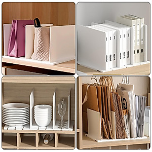 Bagentry 1 Set 3 Dividers Adjustable Plastic Closet Shelf Divider, Detachable Handbag Purse Dividers for Closet, Shelf Separators in Closet Vertical Storage Organizer for Bedroom Bathroom