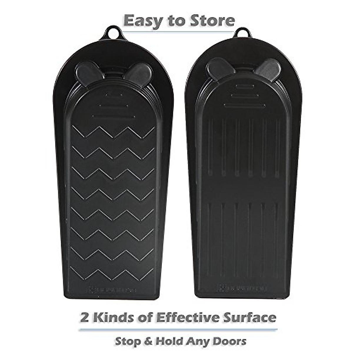 8Pcs Set Black Door Stopper Easily Wedges Door Gaps up Finger Protector Flexible Floor Door Stops - Non-Scratching Door Stop - Modern Wedge Door Stop Design