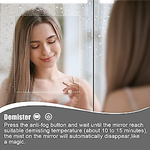 Janboe LED Medicine Cabinet,Bathroom Mirror Cabinet with Lights,24×28inch,Internal Light,USB Shaver Socket,3 Color,Dimmer,Demister,Detachable Side Mirror for Surface Mounted and Recess Mounted