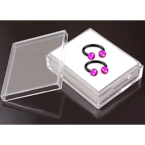 bodyjewellery 2pcs 16g 5/16 Horseshoe Ring Septum Catilage Hoop Nose Lip Tragus Forward Helix Black Anodized Acrylic Ball - Dark Green