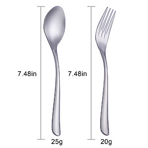 Zerophilo Titanium Cutlery Set, Lightweight Flatware, Modern Design, Dishwasher Safe, Service for 1 (2)