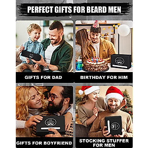 Beard Kit for Men Grooming & Care with 2 Pack Beard Oils, Balm, Wash & Conditioner for After Shave Lotions-Sandalwood, Brush, Combs, Scissors, Valentine's Day Christmas Fathers Gifts for Dad Men Him