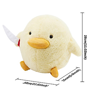 Honganda Cute Duck with Knife Plushies Toy, Soft Stuffed Animal Plush Doll Toys, Plush Throw Pillow Gifts for Kids Adults (Yellow)