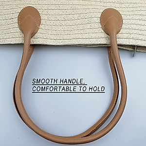 HJYFYL Women Straw Bag Summer Straw Beach Bag Large Handbag Straw Tote Bag Woven Bags (Beige)