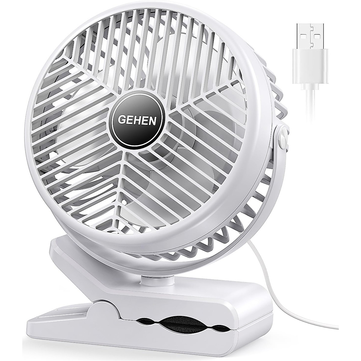 GEHEN 6 INCHES Personal Fan, Bedroom Clip on Fan Ultra Quiet Small Table Fan, Office Desk fan, 3 Speeds Cooling Clip on Fan with Strong Airflow, College Dorm Mini Fan