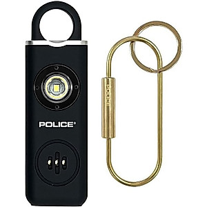 Police Personal Alarm Keychain for Women – 130dB Siren Alarm, LED Flashlight with Strobe Light Rechargeable Safety Alarm- Black
