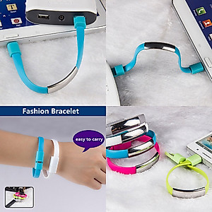 Infinite U Fashion Design Pink Bracelet/Wrist Magnetic Type Portable USB Charger Cable for Android Mobile Phone Samsung HTC Nokia BlackBerry Moto LG Sony Xperia Lenovo Huawei ZTE (with Gift Bag)