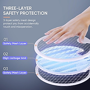 Foldable Fly Swatter Electric Fly Swatter Racket Bug Zapper Fly Zapper Dual Modes Rechargeable Mosquito Killer Fruit Fly Trap Indoor Outdoor Backyard Patio Camping (1)