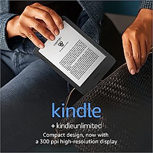 All-new Kindle (2022 release) – The lightest and most compact Kindle, now with a 6” 300 ppi high-resolution display, and 2x the storage - Black + 3 Months Free Kindle Unlimited (with auto-renewal)