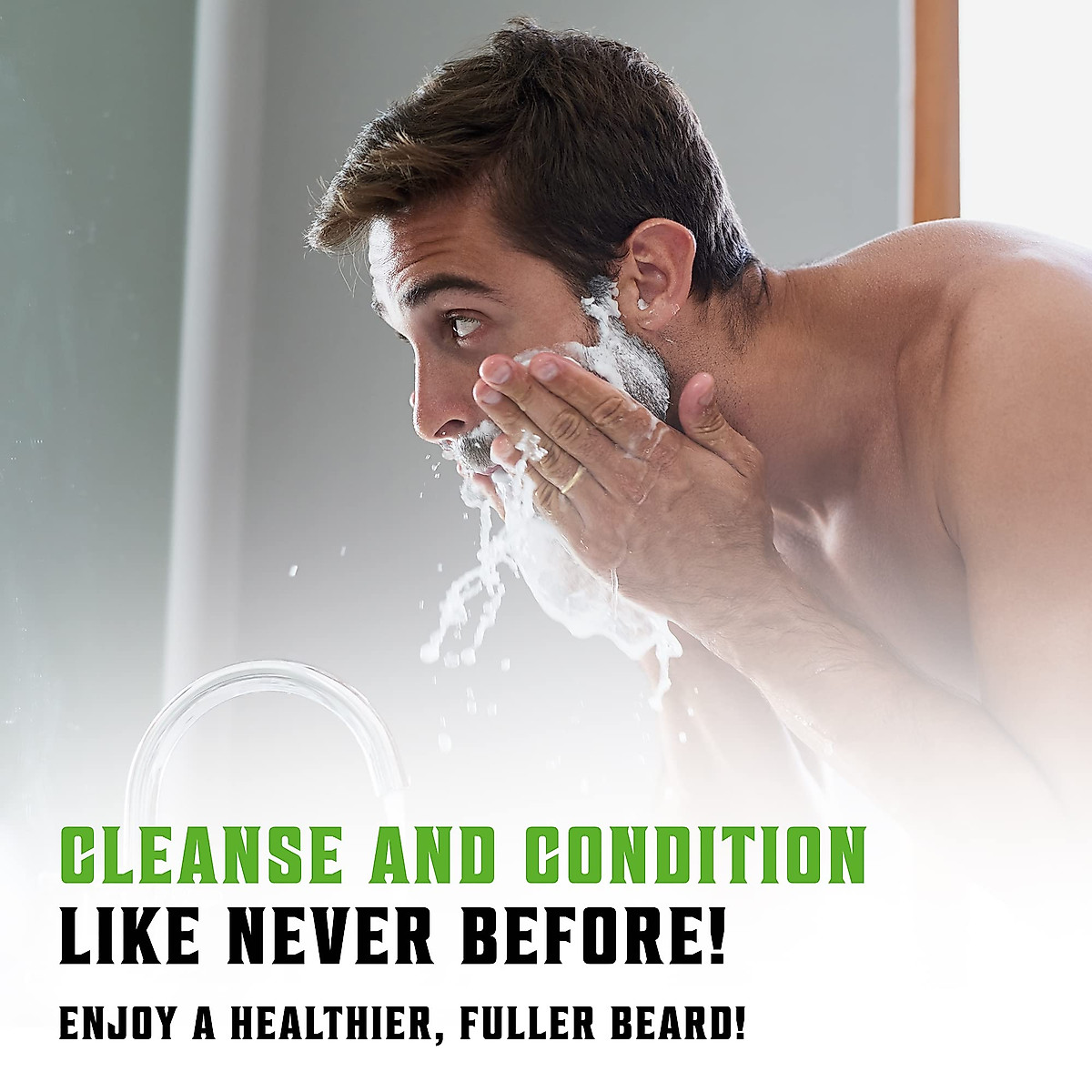 Viking Revolution Beard Care Set with Argan & Jojoba Oils - Softens, Smooths & Nourishes Facial Hair Growth - Peppermint and Eucalyptus Scented Wash & Conditioner (5 oz)