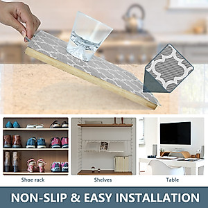Gantan Shelf Liners,17.5Inch x 30FT(360"),Non Slip Drawer Liner,Washable Refrigerator Mats, Waterproof Cabinet Liner for Closet Wire Rack Kitchen Refrigerator Pantry Dresser(Clear)